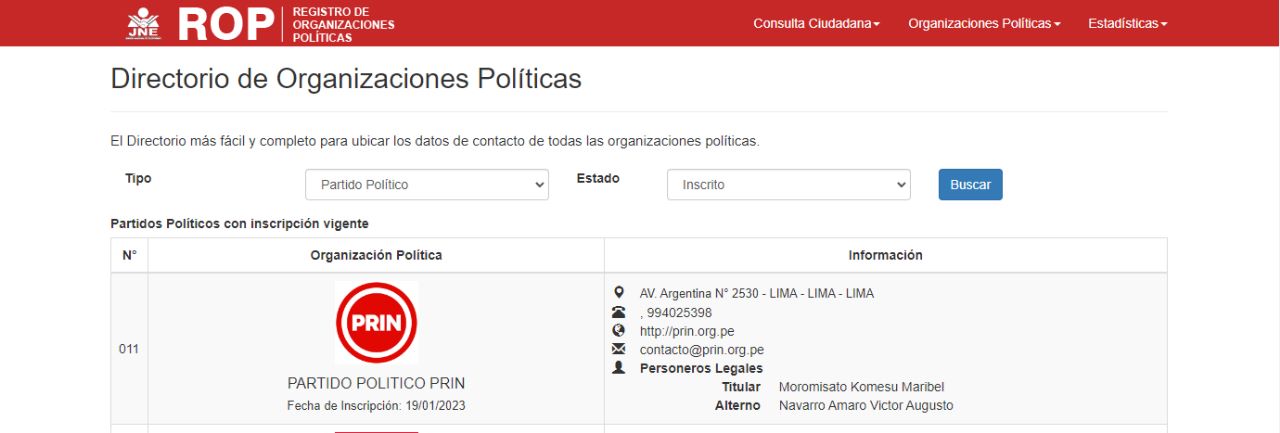 Nace una esperanza, el PRIN ya se encuentra inscrito ante el JNE ...